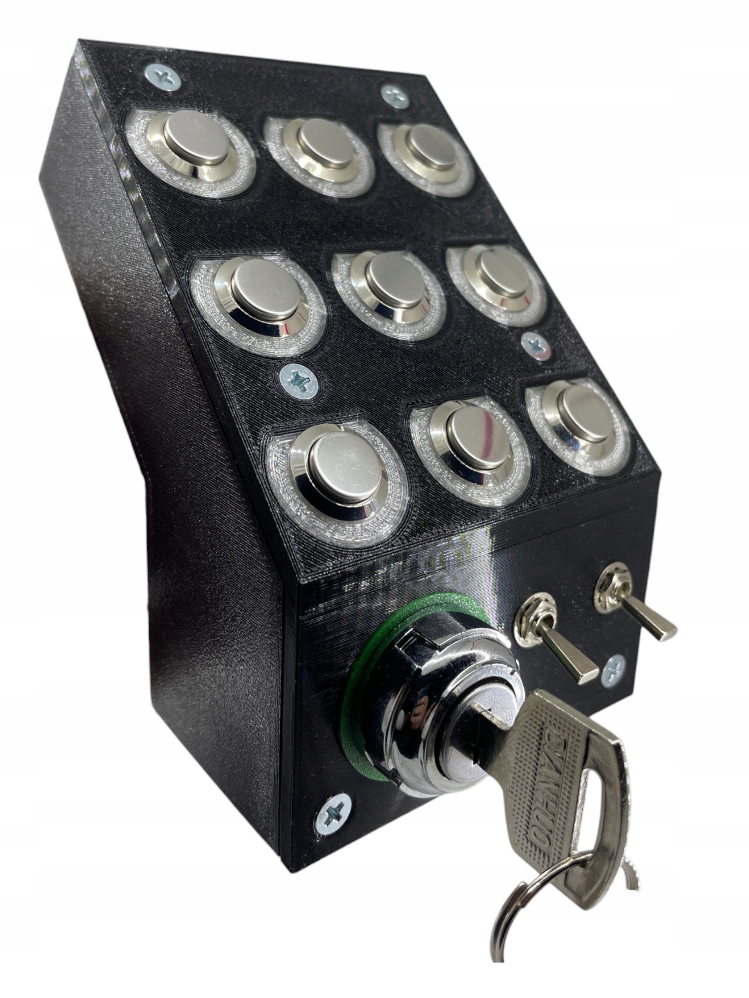 Button Box simulátor ETS + zapalování Farming podsvícené kovové ...