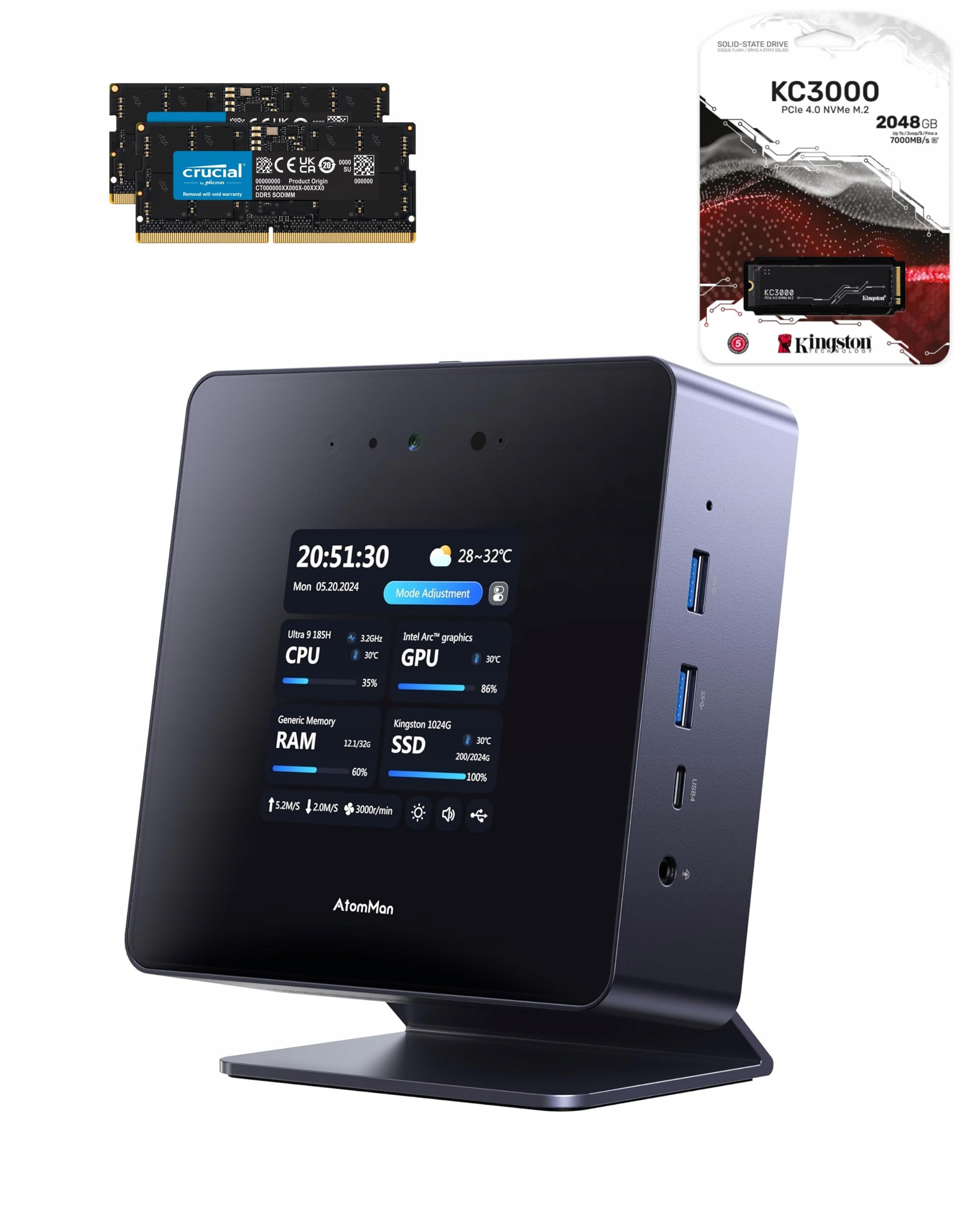 MINI POČÍTAČ PC Intel Ultra 9 185H / Arc 8 - DDR5 64 GB SSD 2TB Win 11 ...