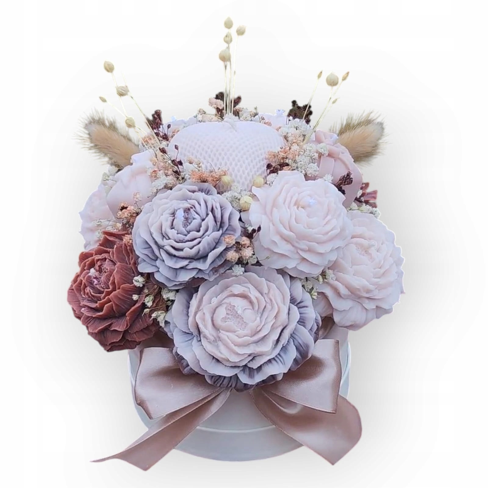 Świeca Sojowa,Prezent, Ślub,Podziękowania dla Rodziców, FlowerBox Rozm M (5907196887406) • Cena ...