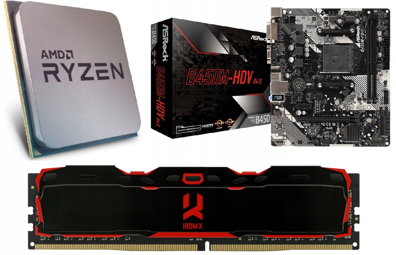 AMD Ryzen 3 1200 + ASRock B450M-HDV + 8GB RAM w Gdańsk - Sklep, Opinie ...