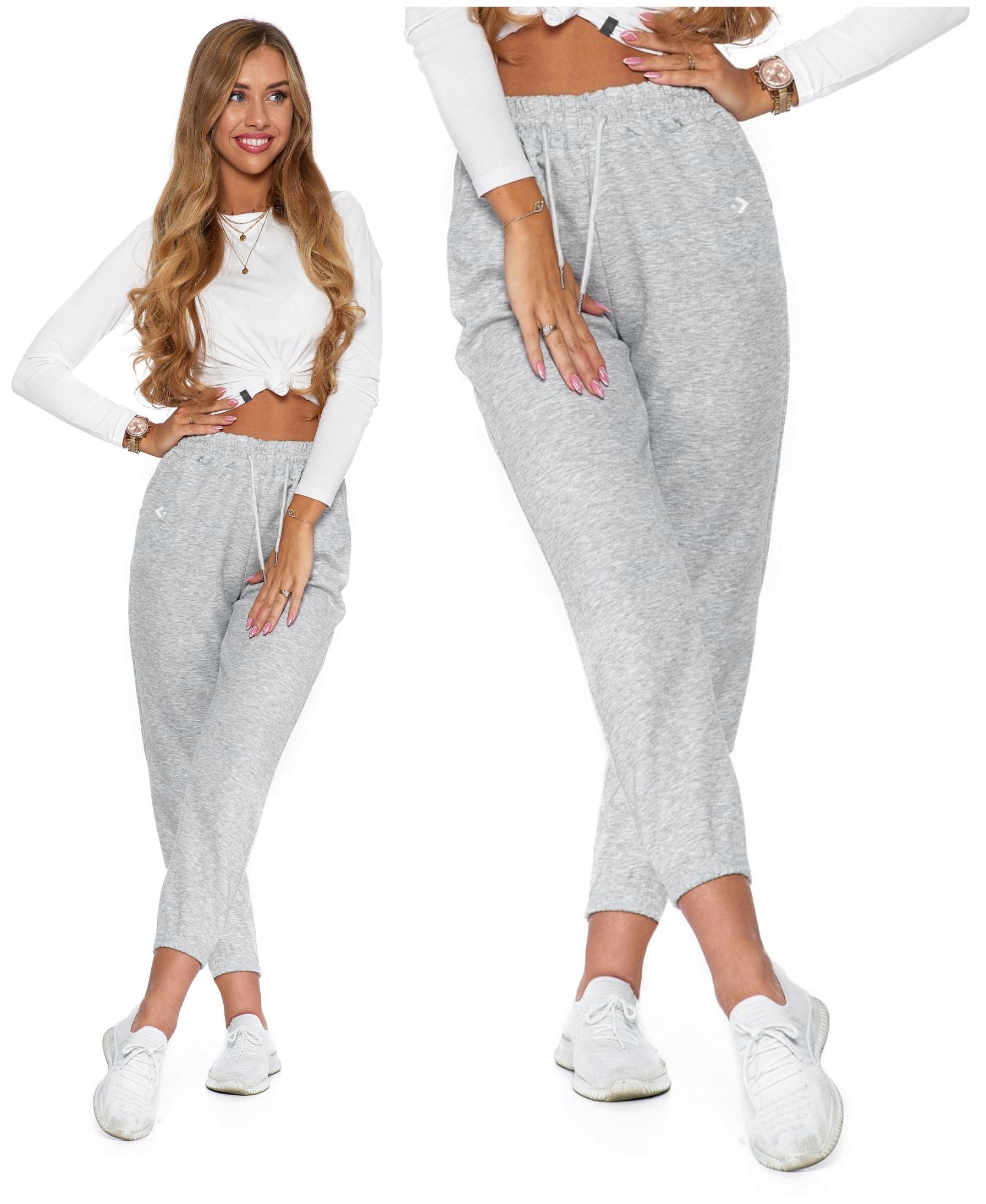 Spodnie Dresowe Damskie Szare z Haftem MORAJ XXL 13893195407 - Allegro.pl