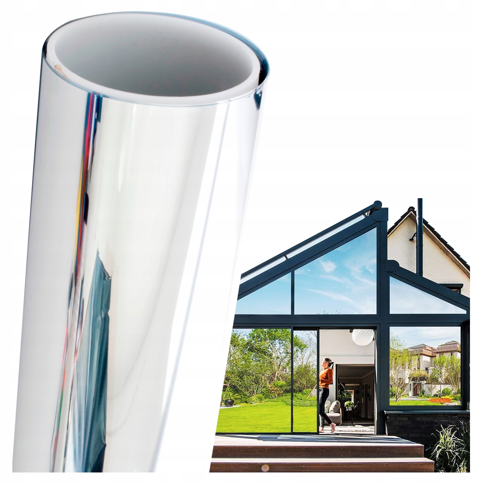 Folia Na Okno Szybę Samoprzylepna Lustro Weneckie Okienna Lustrzana ...