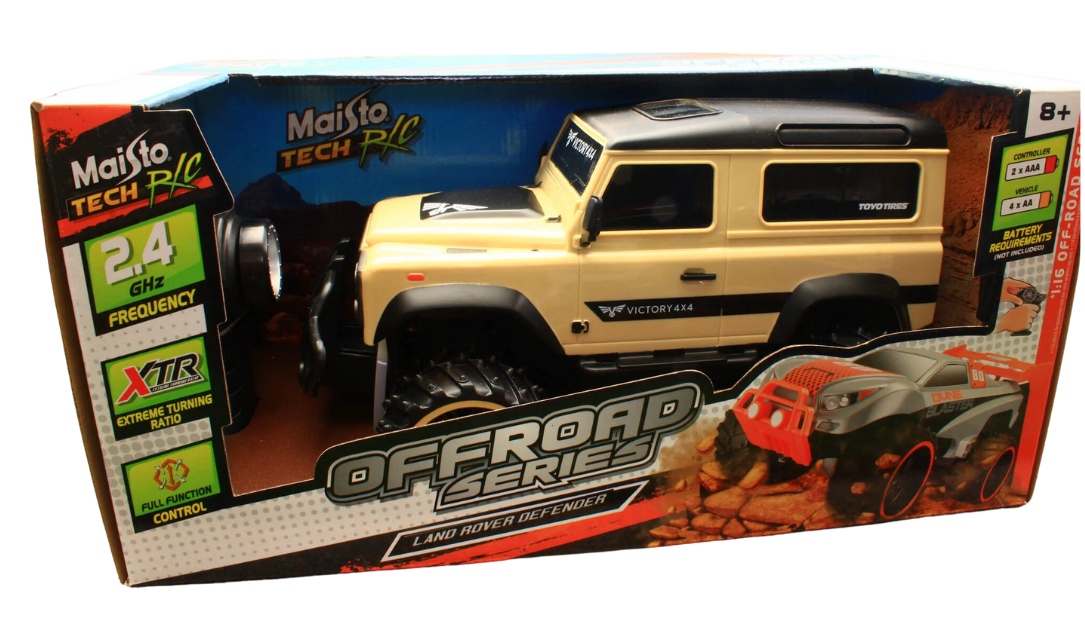 MAISTO OFF ROAD LAND ROVER DEFENDER JEEP AUTO NA DÁLKOVÉ OVLÁDÁNÍ 1:16 ...