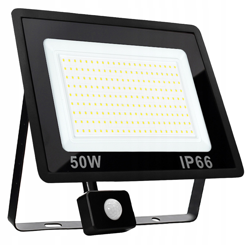 LAMPA MOCNY HALOGEN LED 50W JASNY REFLEKTOR NAŚWIETLACZ CZUJNIK RUCHU ...