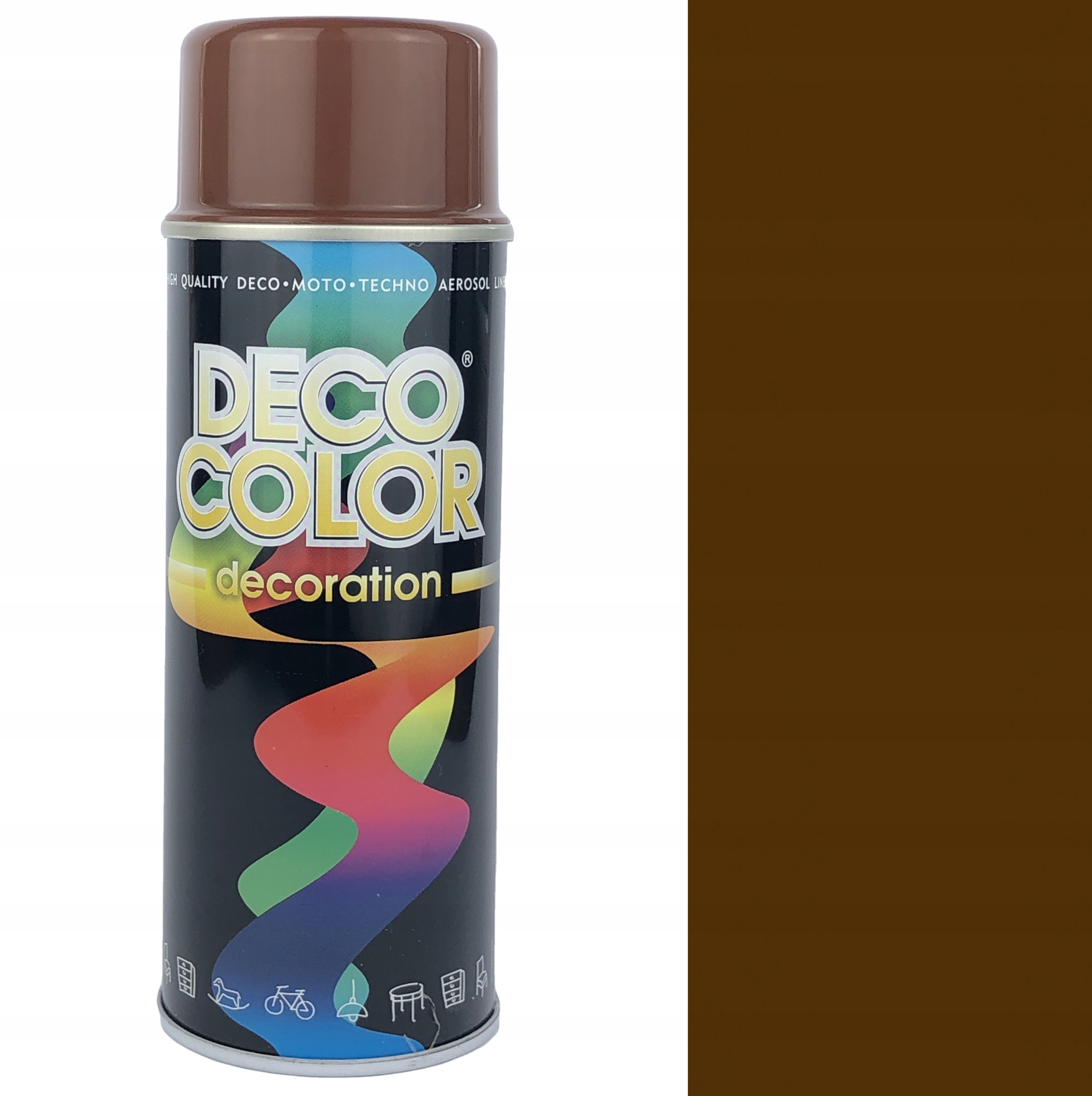 LAKIER W SPRAYU FARBA DO PLASTIKU METALU DREWNA SZKŁA CERAMIKI ORZECH ...