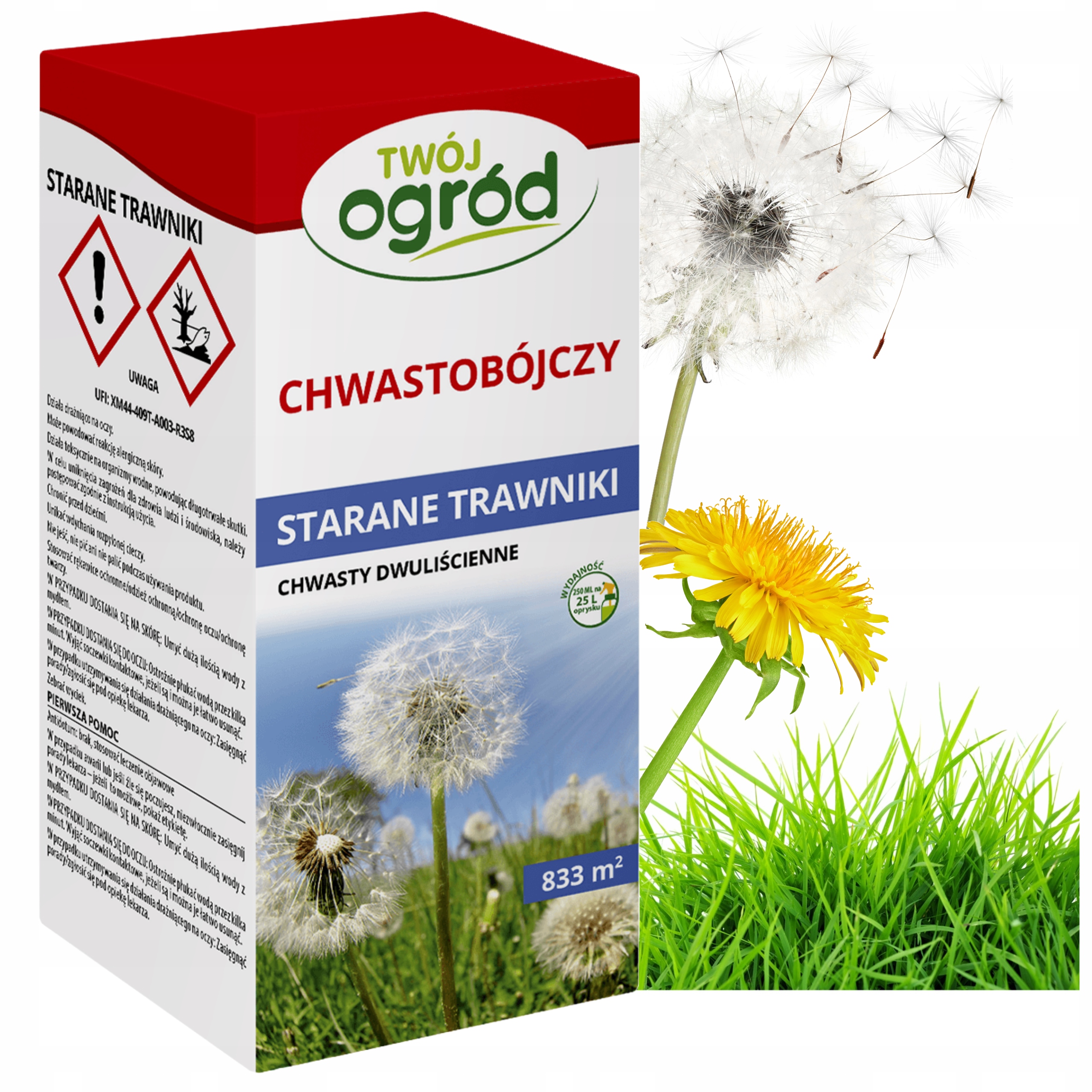 STARANE TRAWNIKI ŚRODEK 250ML zwalcza Chwasty na trawniku DWULIŚCIENNE ...