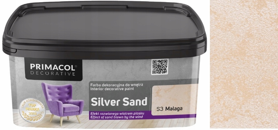 Primacol SILVER SAND farba dekoracyj Malaga S3 1 l • Cena, Opinie - Allegro