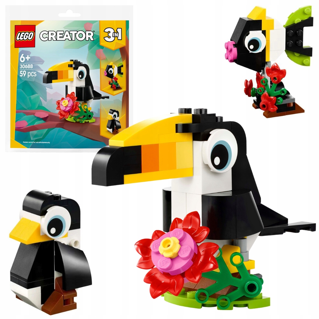LEGO Creator 3 w 1 30688 Tropikalny Tukan Ryba Pingwin (5702017819082 ...