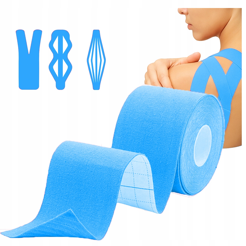 TAŚMA KINESIO KINEZJOLOGICZNA TEJPY PLASTRY TAPE KINESIOTAPING WODOODPORNE (5904006834315 ...