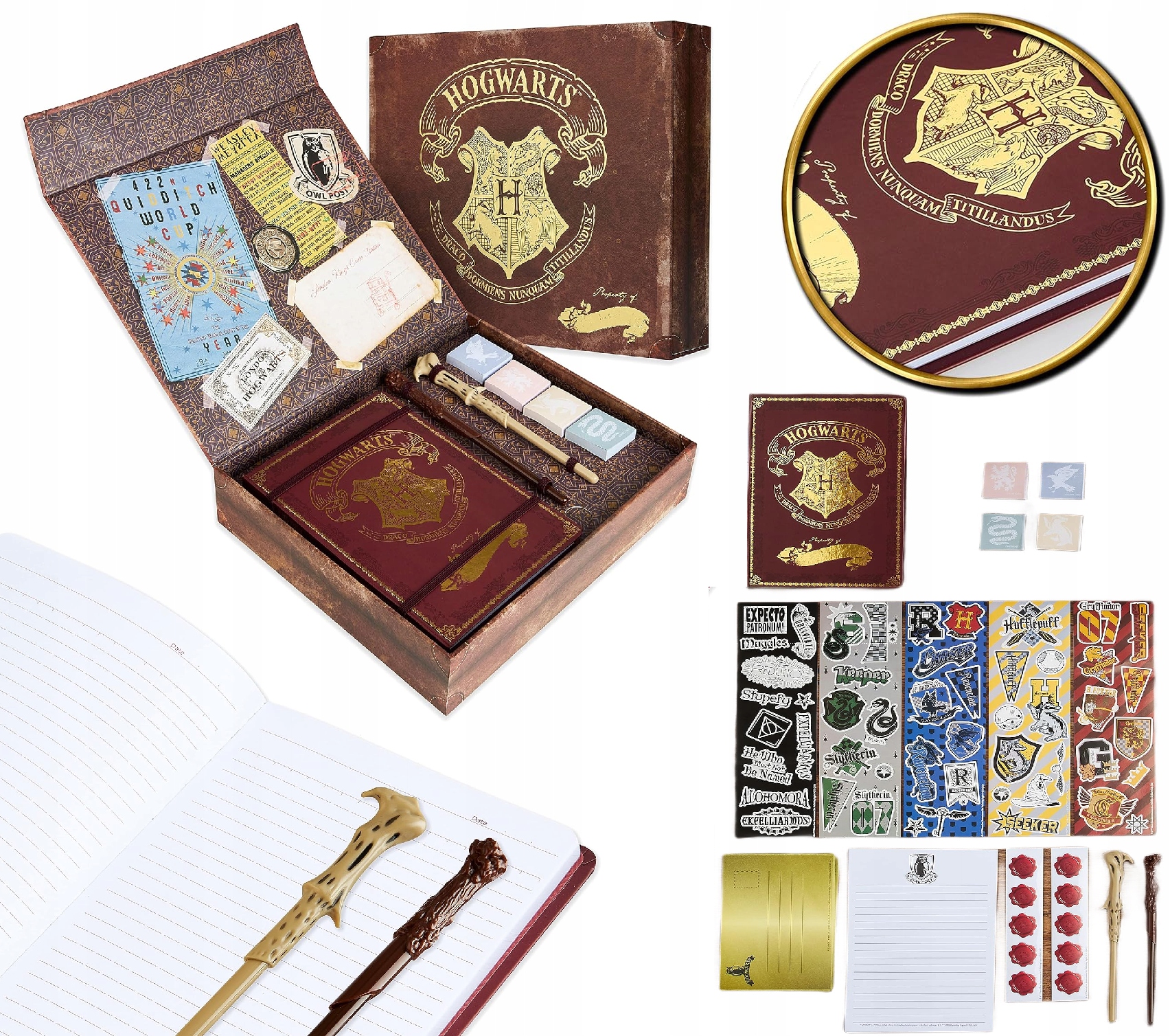 Notes A5 ZESTAW PREZENT HARRY POTTER NOTES DŁUGOPIS odcienie brązu i ...