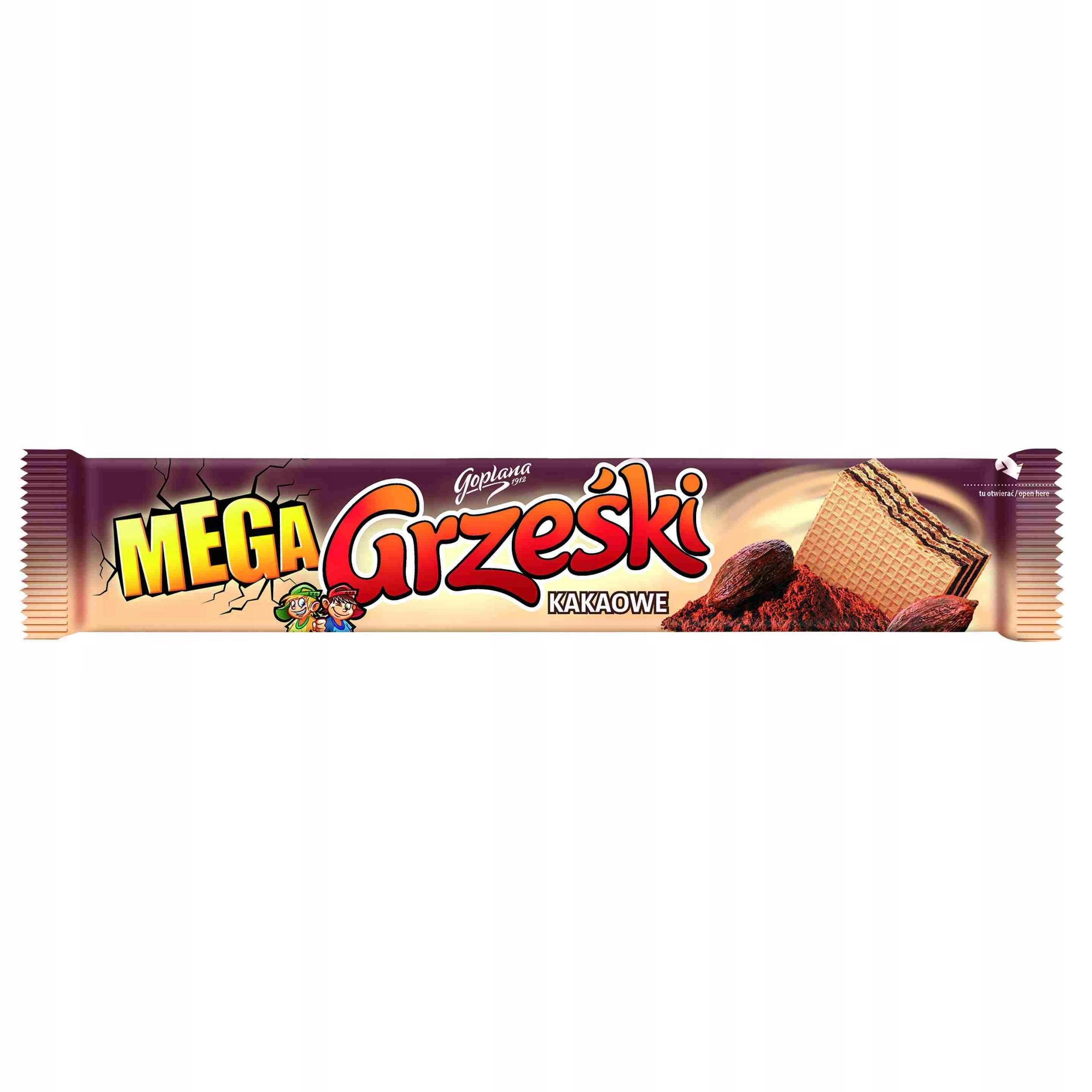 Wafelki Kakaowe z Kremem Grześki Mega 32 x 34 g Wafelek z Nadzieniem ... Wafelki Kakaowe z Kremem Grześki Mega 32 x 34 g Wafelek z Nadzieniem ...