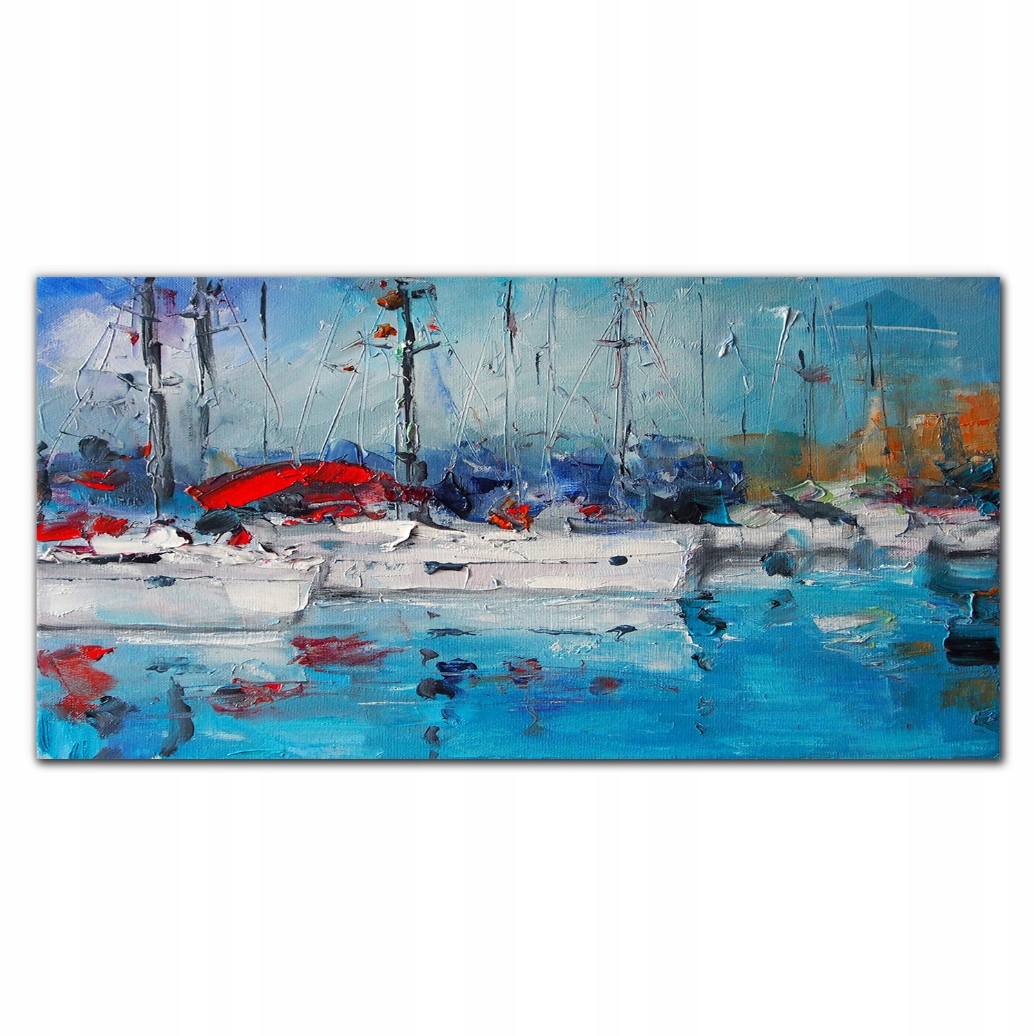 Obraz na płótnie Port statki woda niebieski 100x50 • Cena, Opinie ...