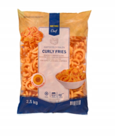 HRANOLKY ZATOČENÉ CURLY FRIES METRO CHEF 2,5 KG za 321.00CZK - Allegro