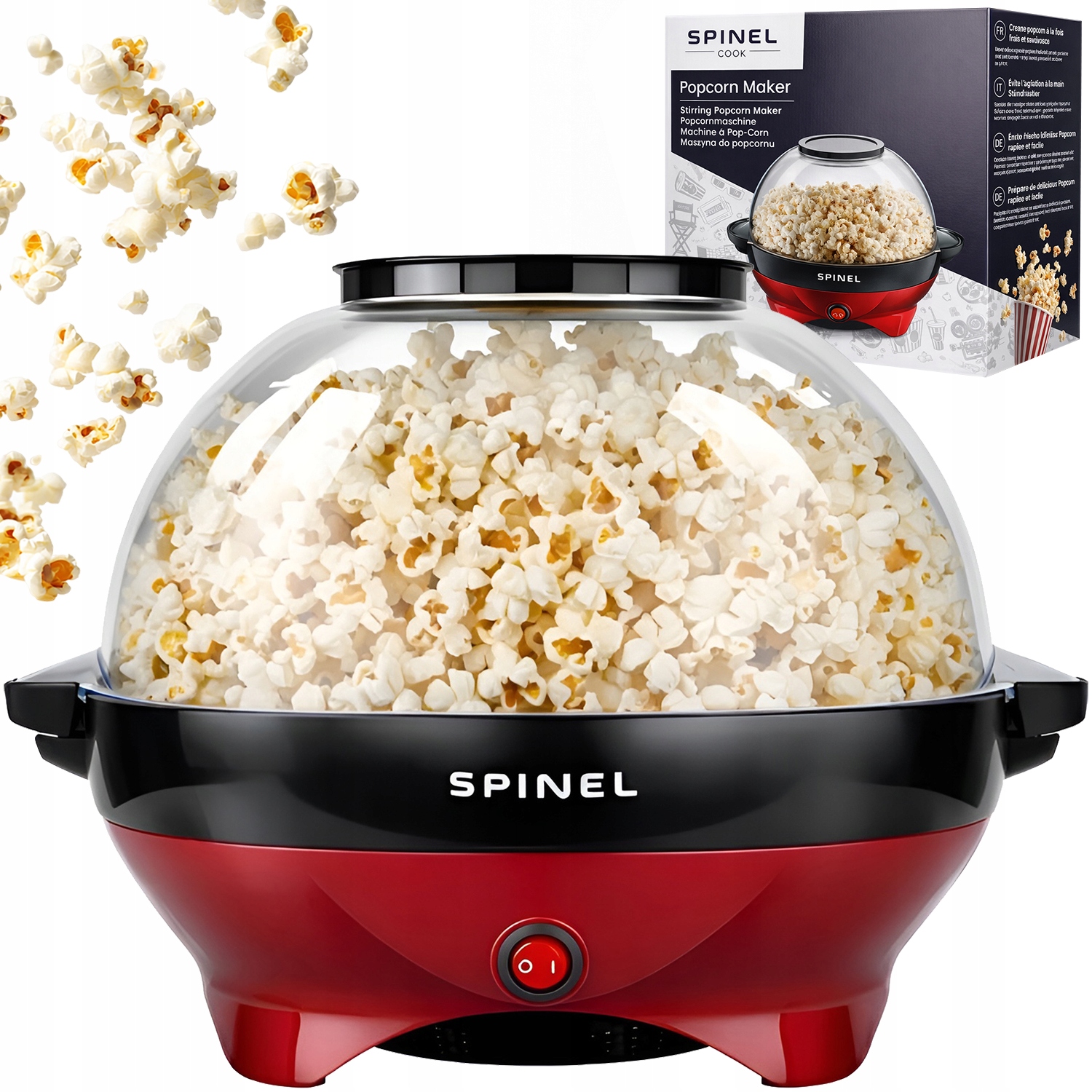 SPINEL COOK POPCORN KÉSZÍTŐ GÉP FUNKCIONÁLIS FEDŐVEL 800W 5L ...