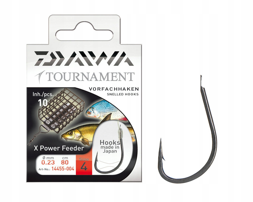 Haczyki gruntowe, z przyponem, z zadziorem Daiwa Tournament X Power Feeder 10 szt ...