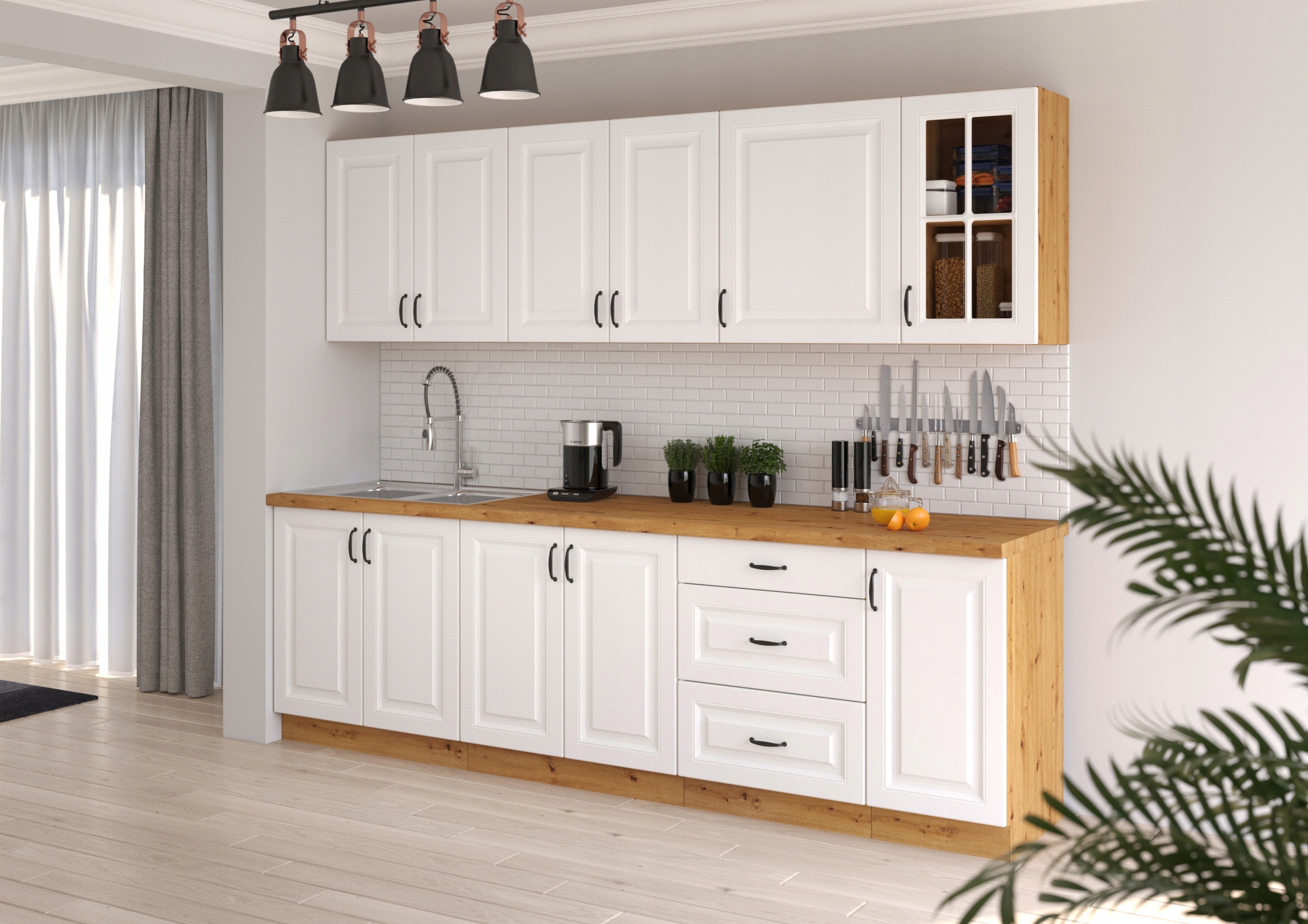 Meble Kuchenne Stilo! Białe Frezowane fronty!Raty! (STILO) • Cena ...