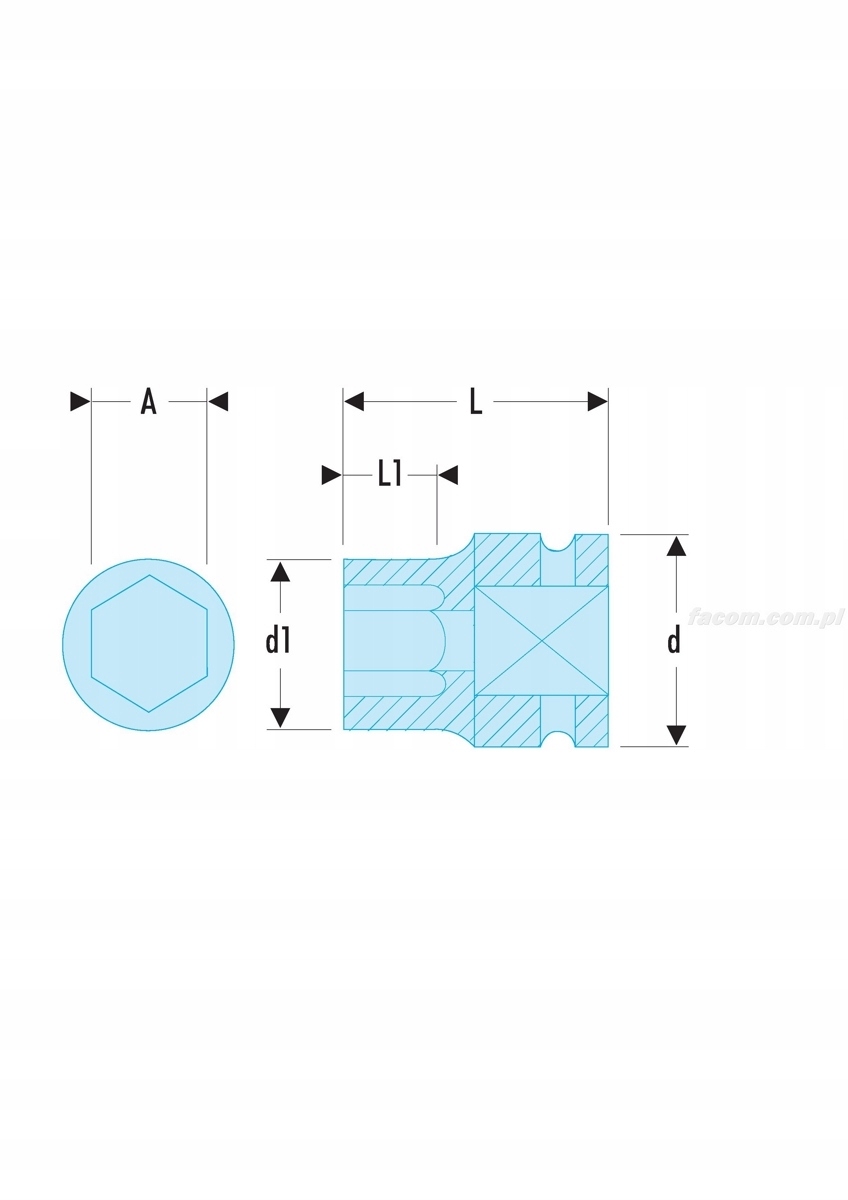 NS.21A - NASADKA 1/2" 6-KĄTNA, UDAROWA, 21 MM, FACOM, FV 3148516547842 za 55.00PLN z LV-1039 ...