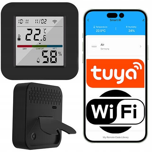 Pilot IR Uniwersalny LCD z czujnikiem temperatury i wilgotności Wifi ...