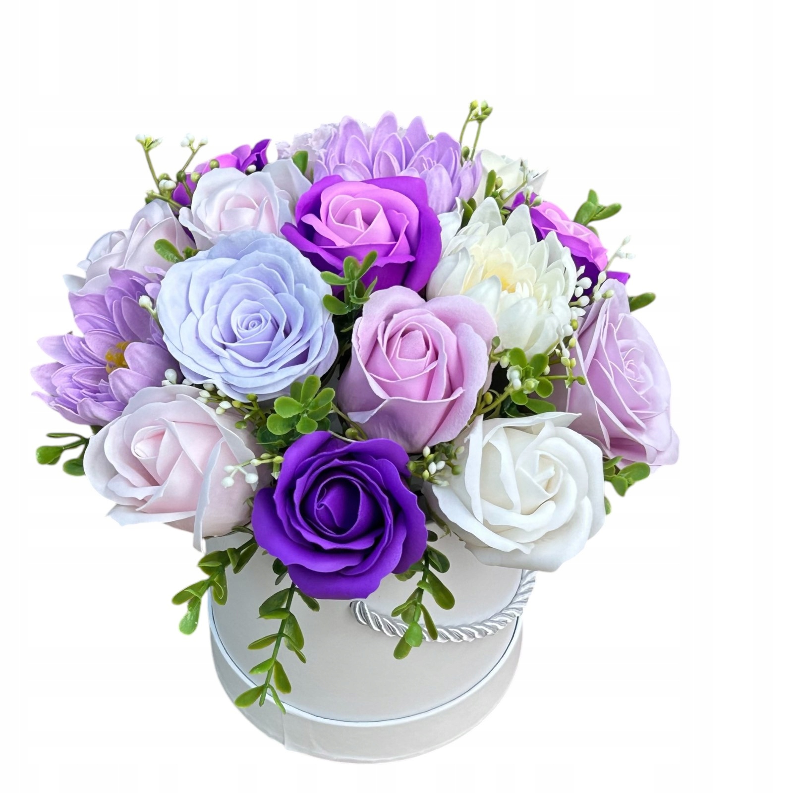 Flower Box z Kwiatami Mydlanymi Fioletowy Mix Idealny Prezent Upominek ...