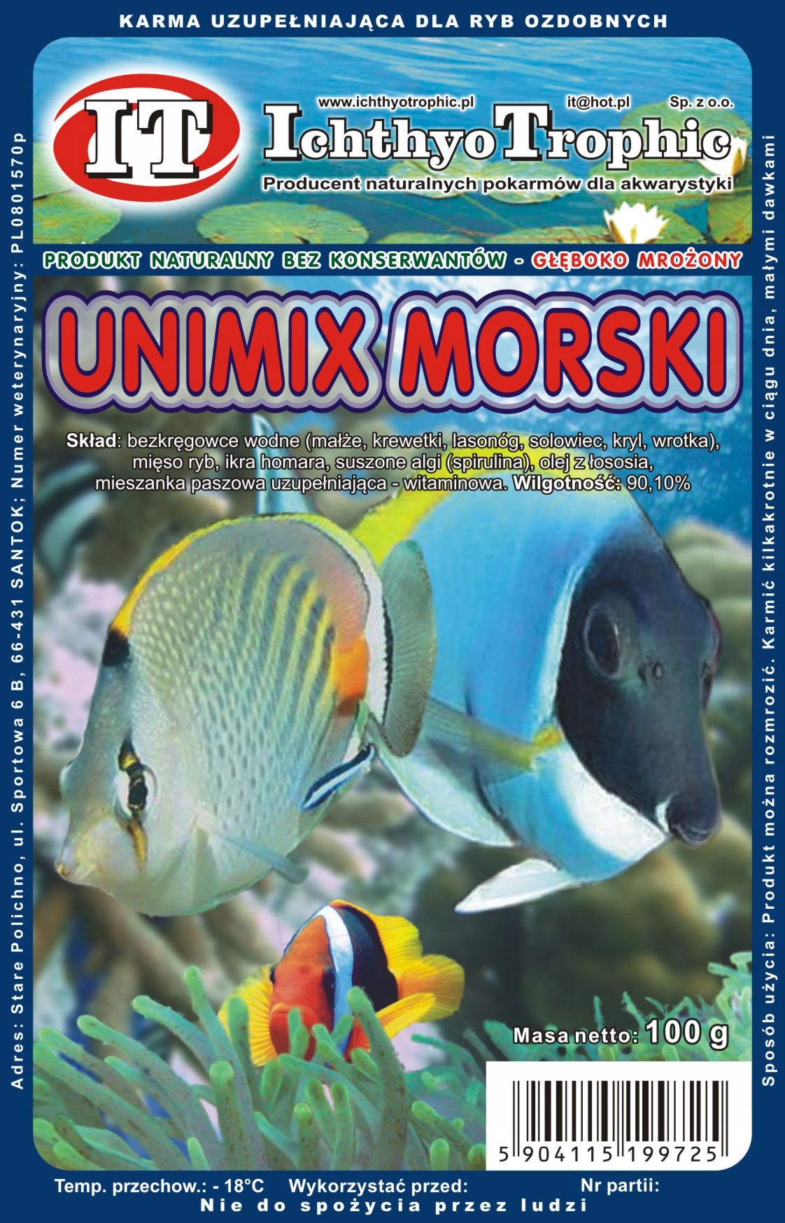 Ichthyo Trophic Unimix morski pokarm mrożony - blister 100g ...
