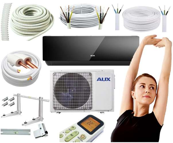 KLIMATYZATOR ŚCIENNY AUX J-SMART ART 7,2kW ZESTAW • Cena, Opinie 13213177773 • Allegro