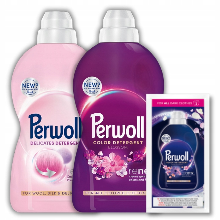 PERWOLL RENEW COLOR PŁYN DO PRANIA WEŁNY 2L + PŁYN DO KOLORÓW 2L 80 ...
