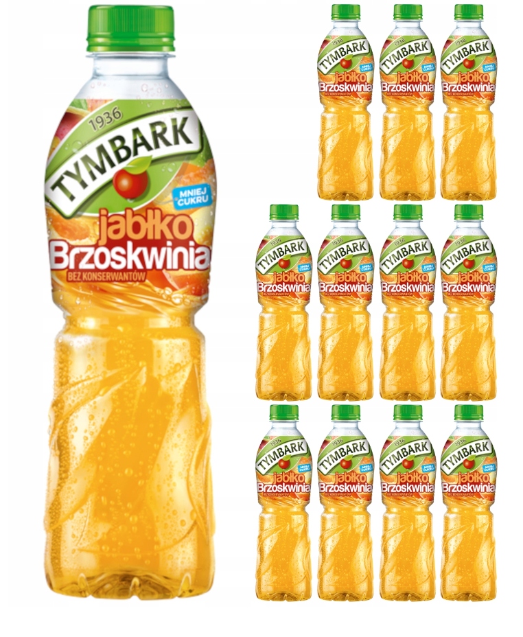Tymbark napój jabłko brzoskwinia 12x500ml (5900334000279) • Cena ...