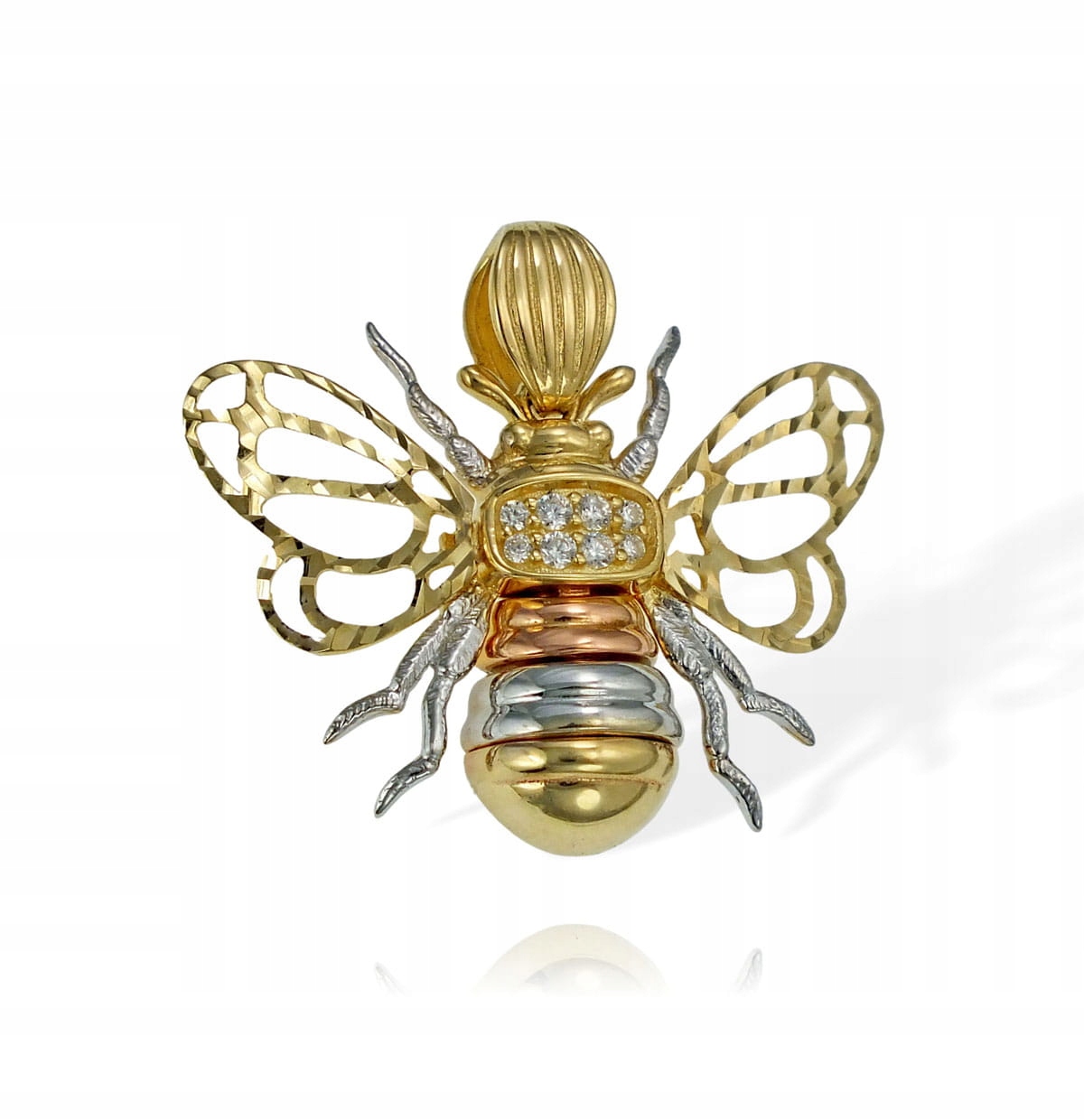 PRÍVESOK ZLATÝ VIACFAREBNÝ VČELÍ ZIRKÓN 585 - Allegro