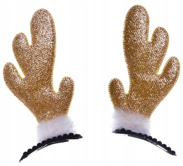 SPINKI ŚWIĄTECZNE ROGI RENIFERA ZŁOTE BROKATOWE • Cena, Opinie ...