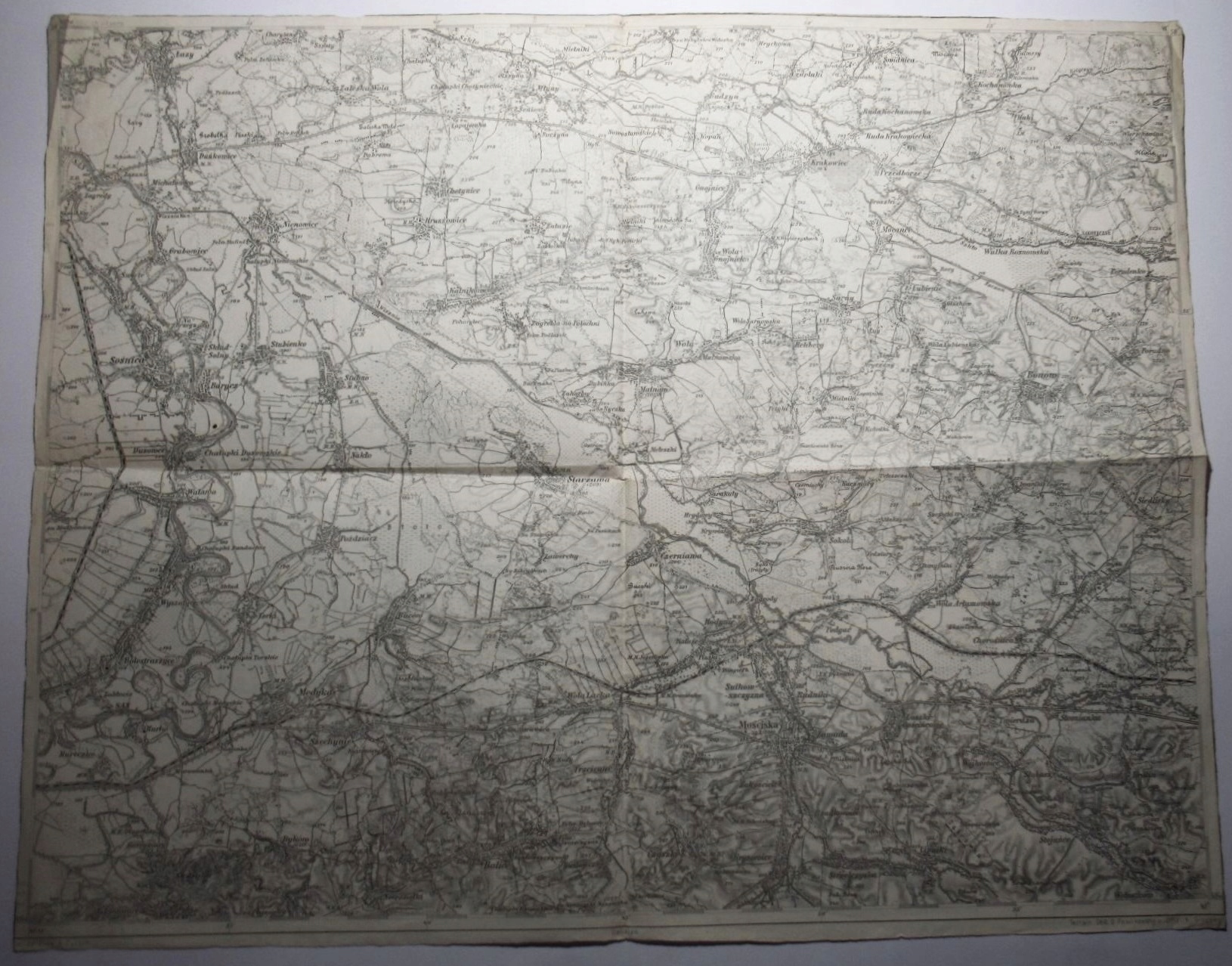 Mapa Mościska, Medyka, Rzeka San, Sośnica, ok. 1914 UKRAINA, KRESY ...