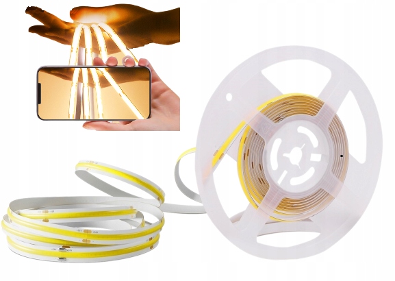 Taśma LED Neon COB 12V 1m 320 diod 4000K BIAŁA NEUTRALNA HOMOGENICZNA ...