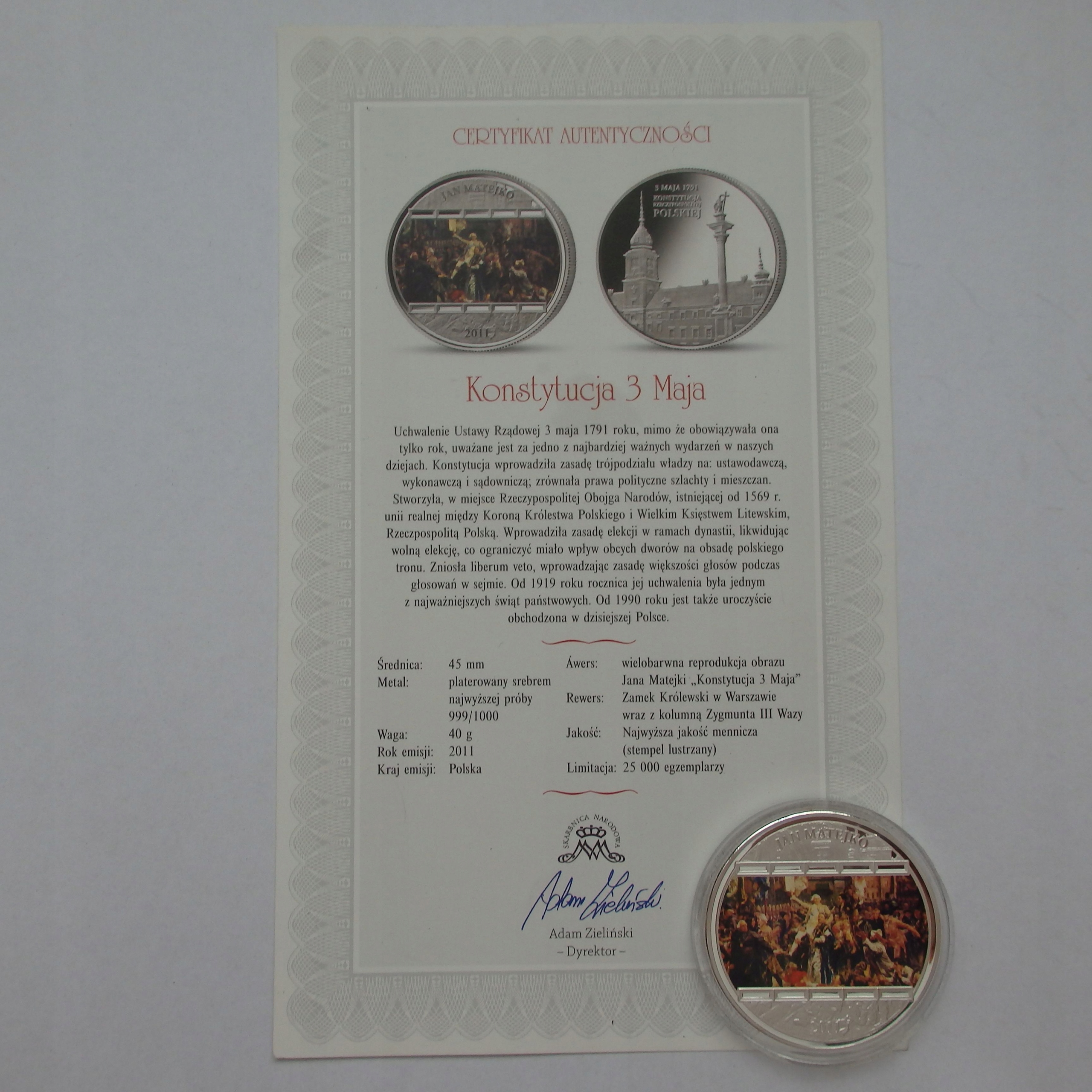 Numizmat, Konstytucja 3 Maja, 2011r. Y2800 • Cena, Opinie • Tematyczne ...