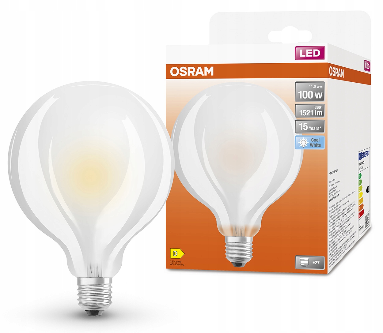 Żarówka LED GLOBE E27 G95 11W Neutralna OSRAM (4058075605848) • Cena, Opinie • Źródła światła ...