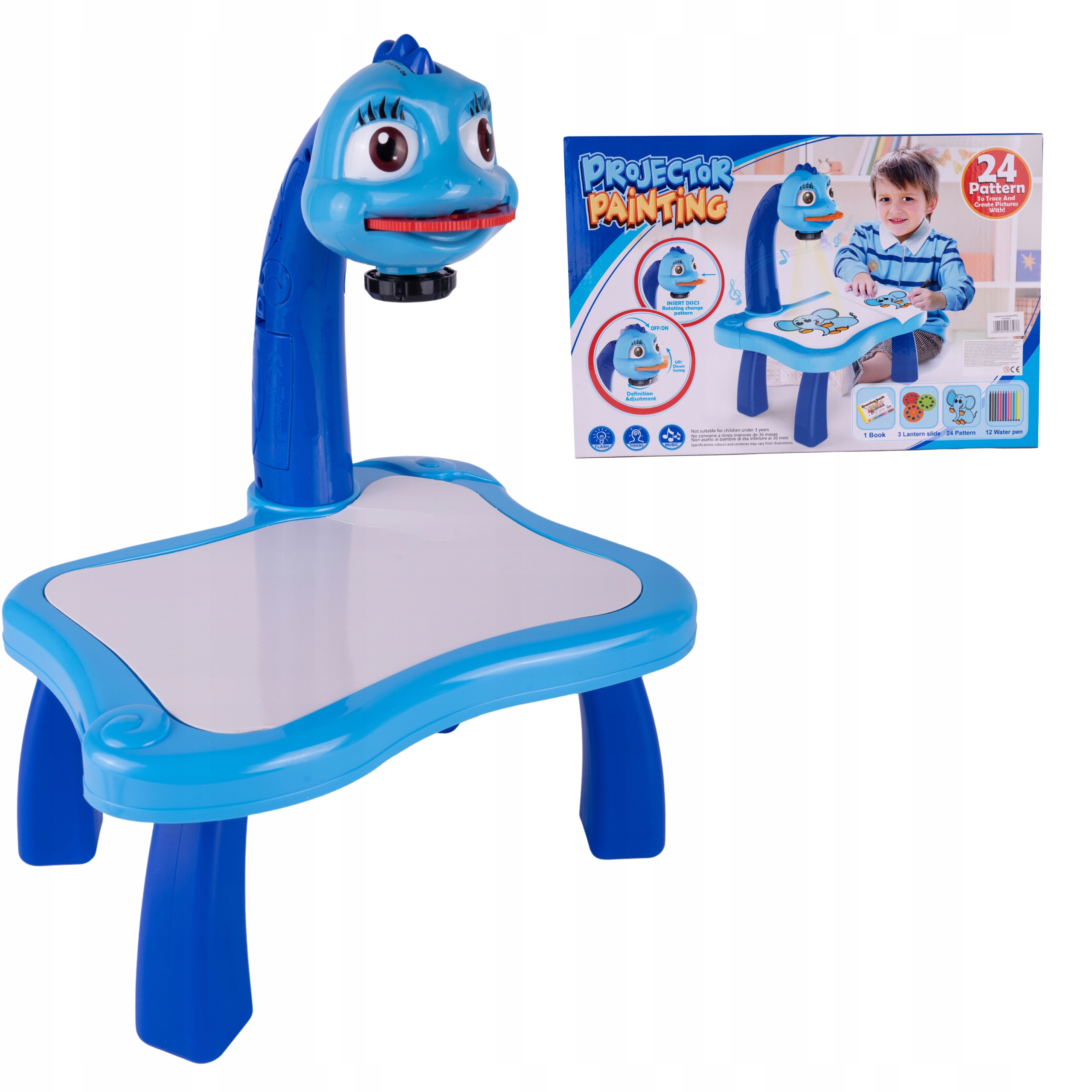 Projektor do Rysowania z Lampką Rzutnik Duży do Nauki 12 Pisaków 24 ...