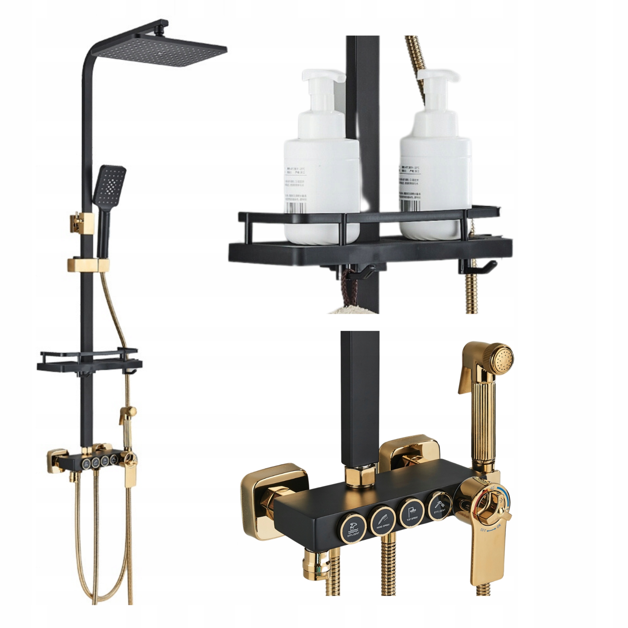 Sprchový Set Na omítku Koupelnový sprchový kout Černá Dešťová sprcha ...