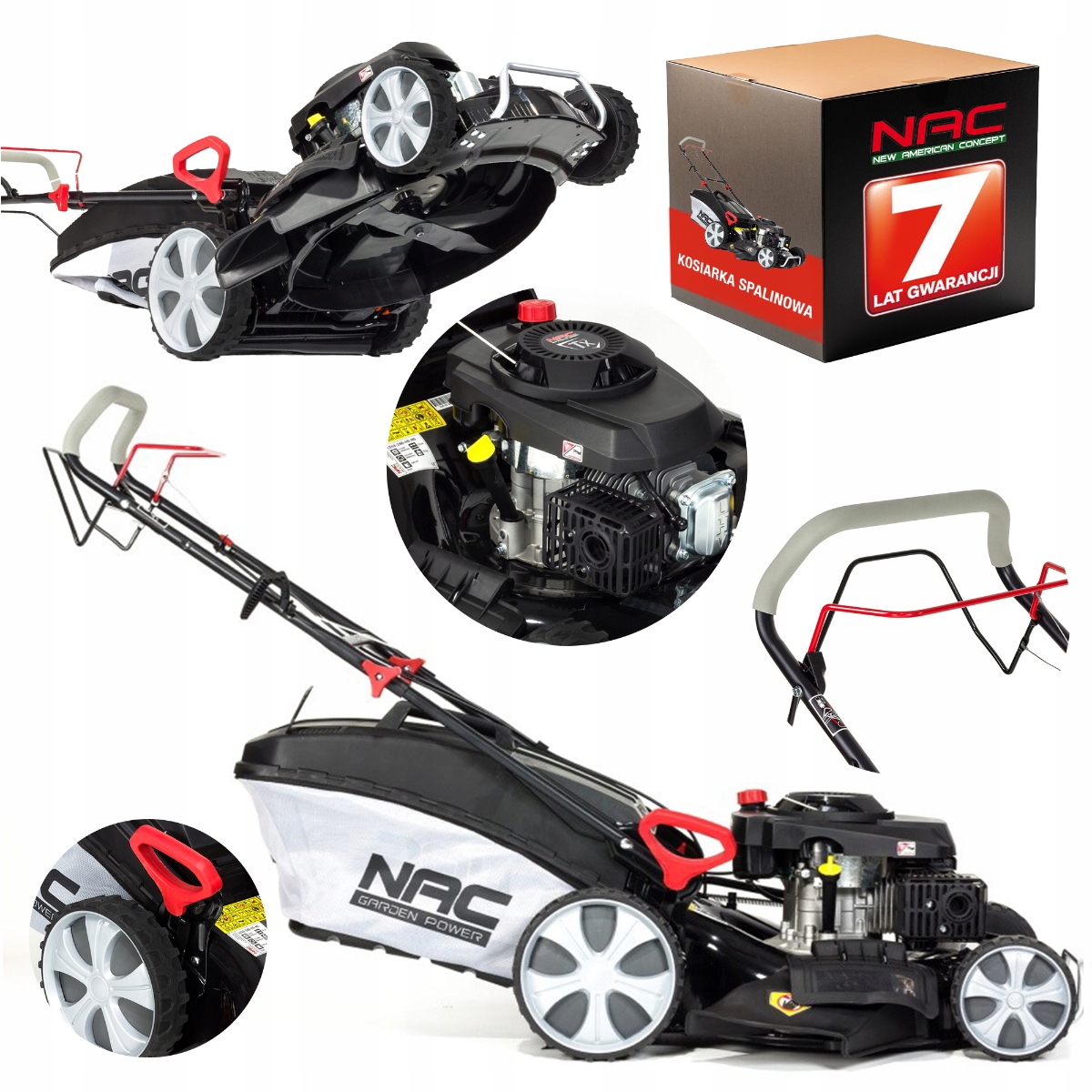 KOSIARKA SPALINOWA NAC LS53-196-HS-NG Z NAPĘDEM 53CM 196CM3 3,6KW KOSZ 75L (LS53-196-HS-NG ...