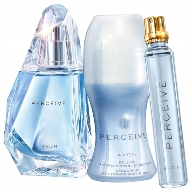 AVON ZESTAW PERCEIVE 3 KOSMETYKI WODA PERFUMOWANA PERFUMETKA KULKA ...