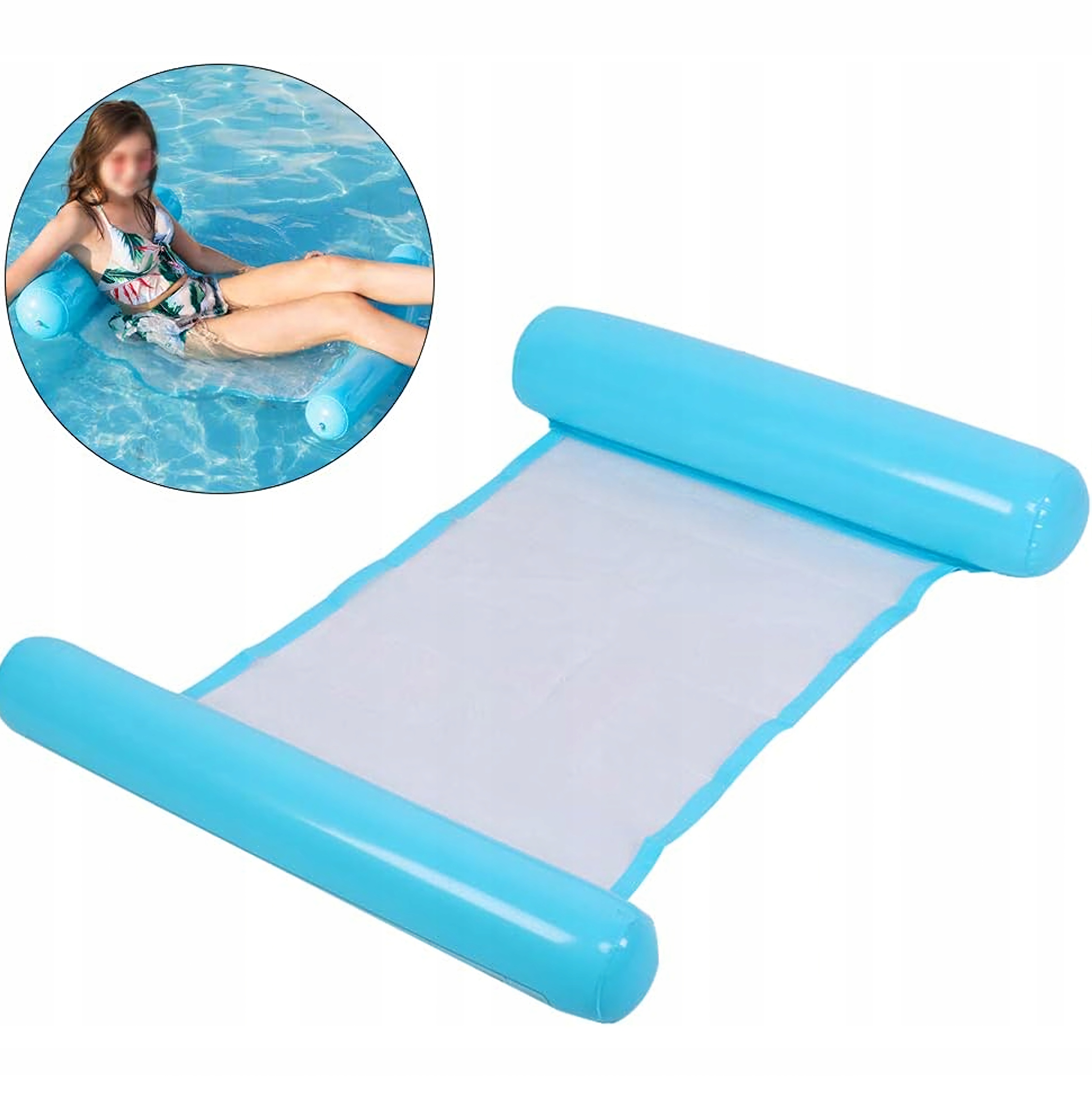 MATERAC WODNY DMUCHANY FOTEL LEŻAK HAMAK DO PŁYWANIA WODY BASENU ...