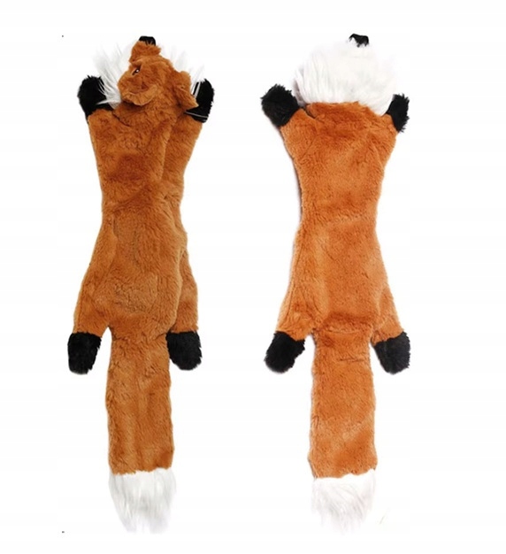 Lis lisek pluszak zabawka dla psa piszczy wytrzymała bez wypełnienia 45 ...