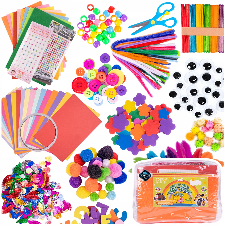 ZESTAW KREATYWNY PLASTYCZNY ARTYSTYCZNY RĘKODZIEŁO DLA DZIECI DUŻY 1120 ...