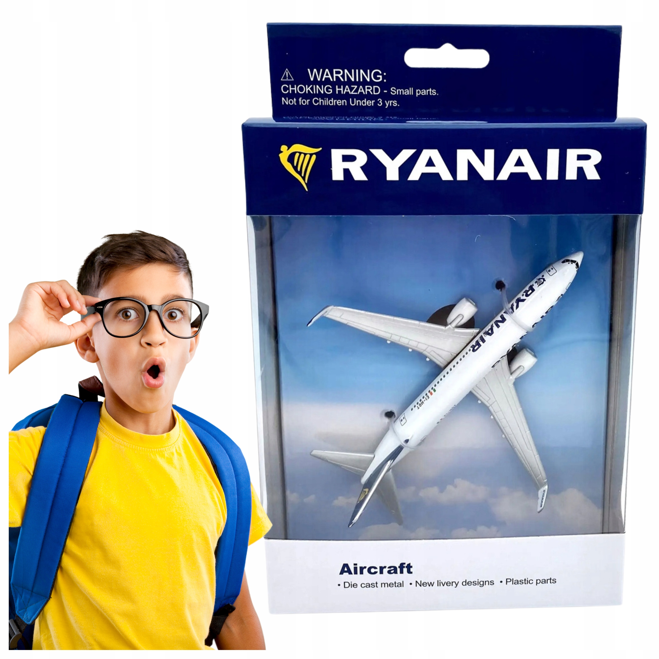 MODEL SAMOLOTU DLA DZIECI BOEING B737 RYANAIR ZABAWKA (8719481223175 ...