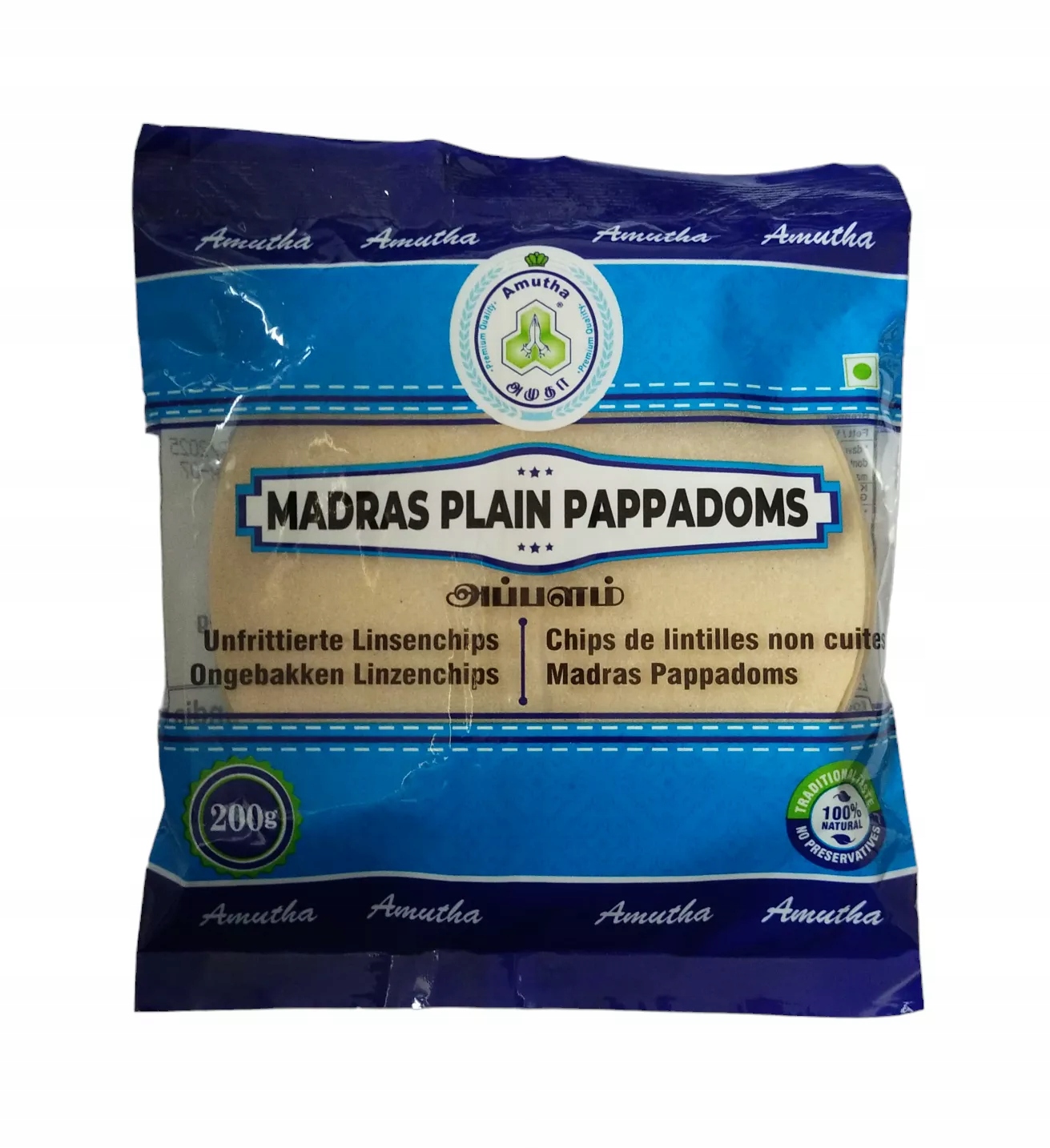 Papadam Madras poppadoms 200g Amutha 14680036996 - Allegro.pl
