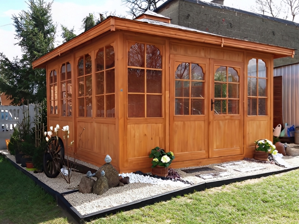 Altana 23 4x6 Szklana | Z ozdobami | Z Gontem i Impregnacją od ...