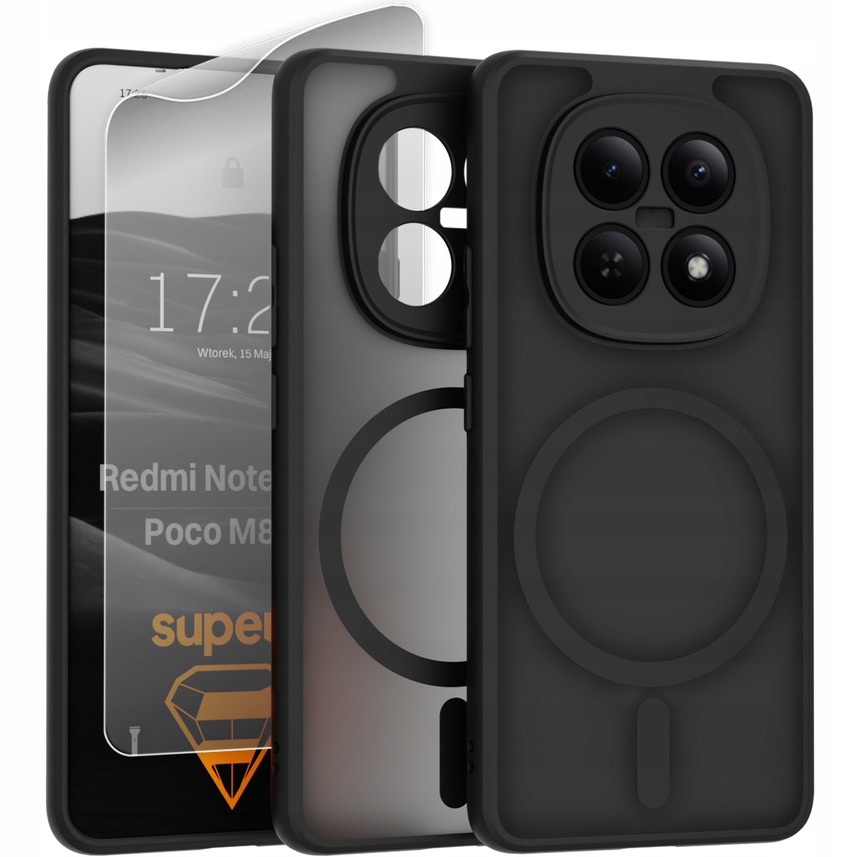 Hátlap SUPERO Xiaomi , Redmi Note 15 5G készülékhez, fekete ...