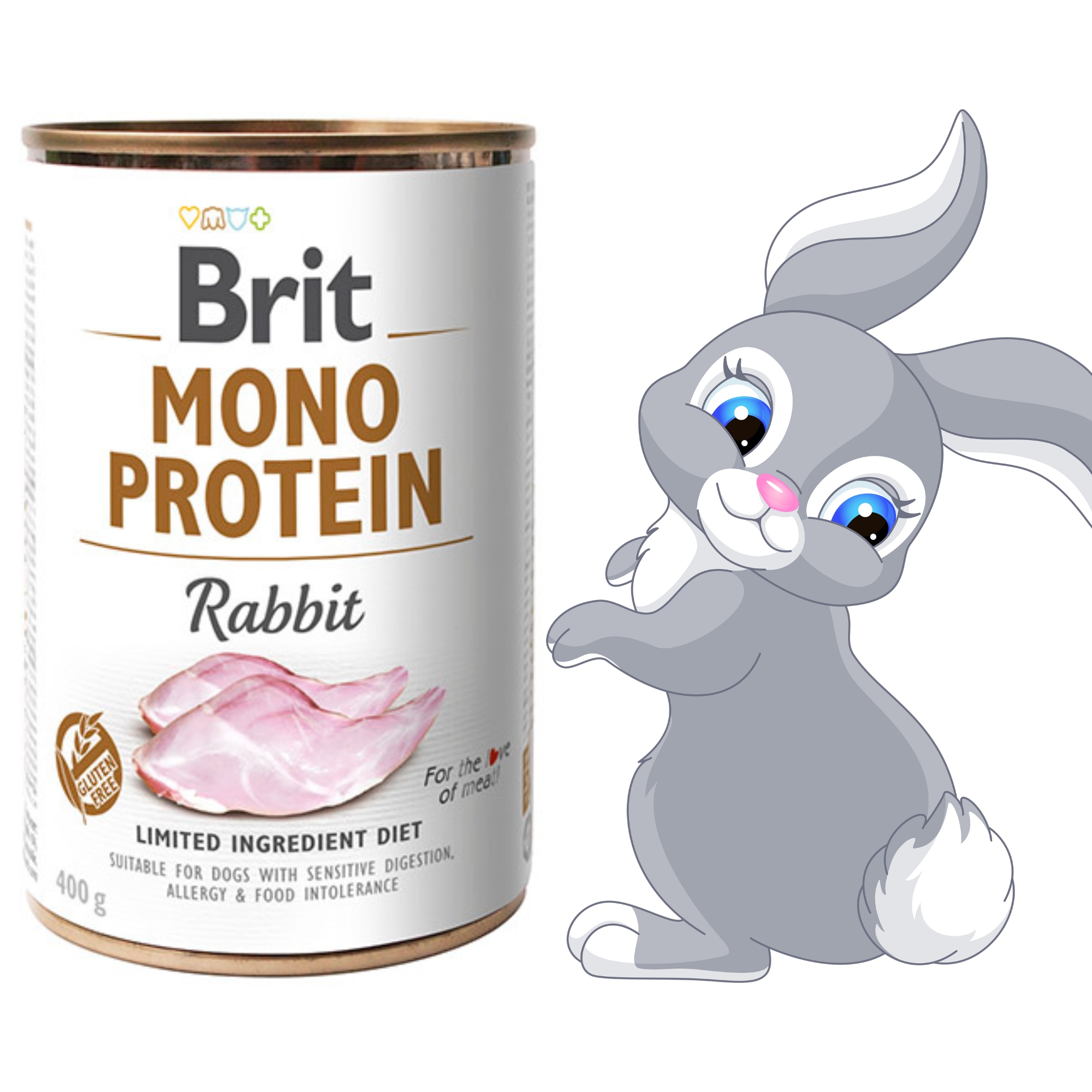 BRIT MONO PROTEIN RABBIT karma królik 12x400g 12796828282 - Allegro.pl
