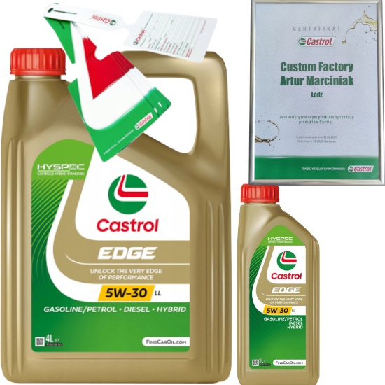 CASTROL EDGE 5W30 LL 5L TITANIUM FST LL-04 VW 504 00/ 507 00 ...