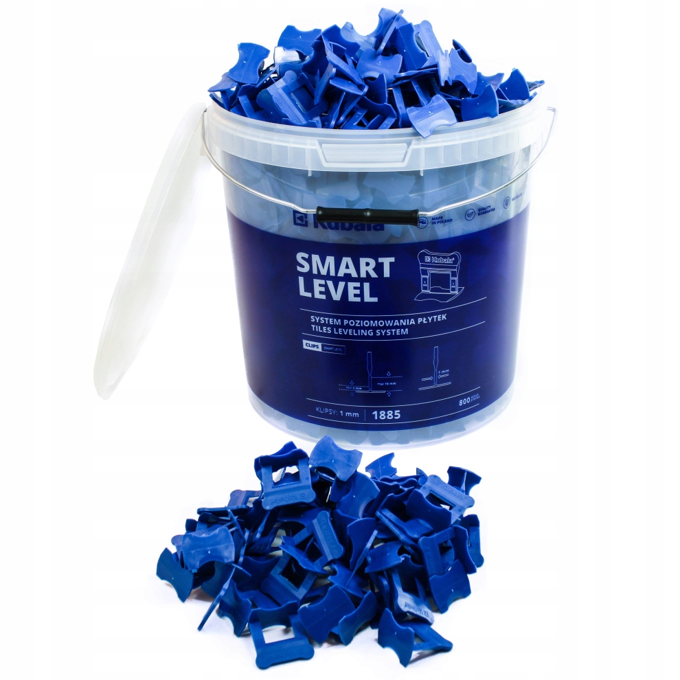KUBALA SMART LEVEL KLIPSY DO POZIOMOWANIA PŁYTEK 1MM WIADRO 800 SZTUK ...