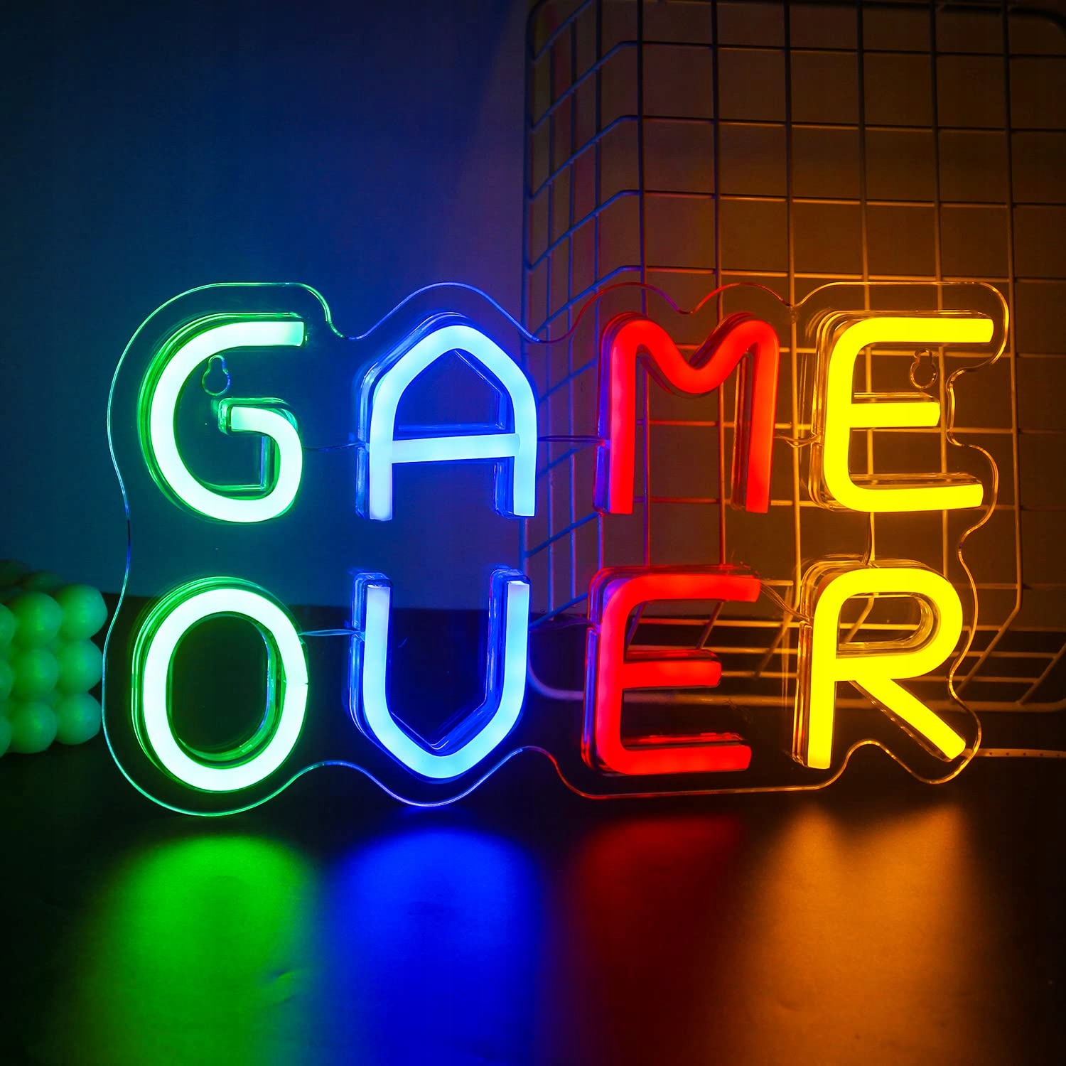 Neon LED napis GAME OVER Napis ledowy USB Dekoracje do pokoju ...