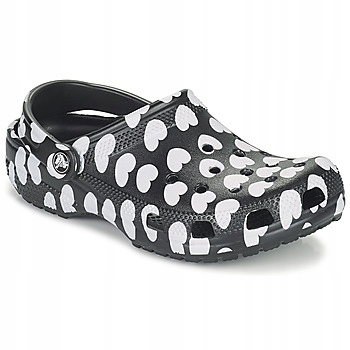 Crocs sandały damskie CROCS CLASSIC HEART PRINT CLOG 207679 płaski ...