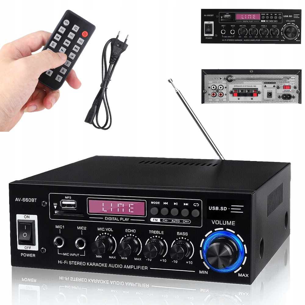 AMPLITUNER WZMACNIACZ STEREO BLUETOOTH RADIO HIFI - Sklep, Opinie, Cena w Allegro